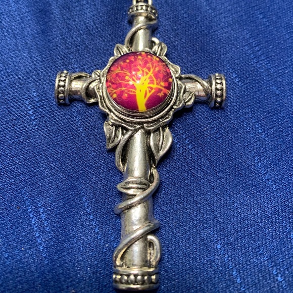 Jewelry | Silver Ornate Large Cross Necklace Snap Jewelry | Poshmark